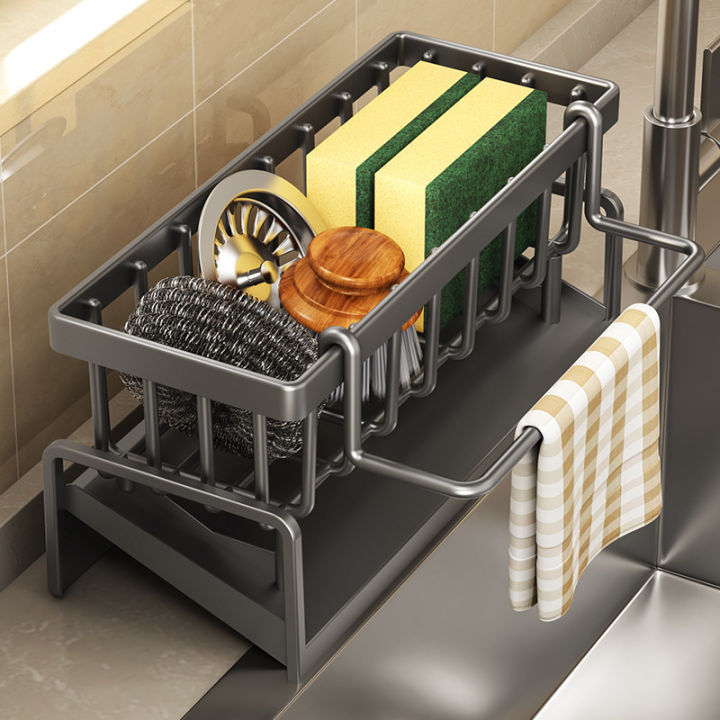 Kitchen Spice Storage Shelf with Drainage Rack, Installation Sink ...