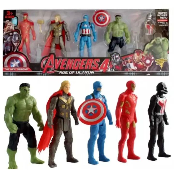 Pack of 5 Marvel Avengers Super heroes Action Figure Set With ...