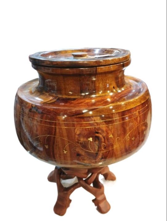 Wooden Daigh brass Work with Stand | Daraz.pk