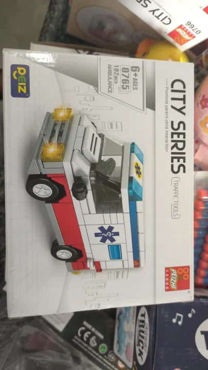 City Series Building Blocks School bus Camper Model Truck Ambulance ...