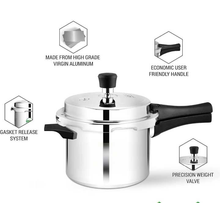 Aluminium Pressure Cooker Outer Lid 5 Litres capacity Silver Colour ...
