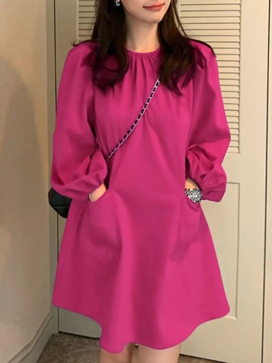 Ipc Women's Girls Cotton Pleated Shirt - Casual Loose Fit Long Sleeve ...