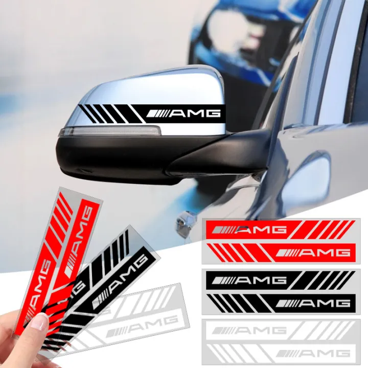 Car PVC Stripe Racing Strips Rear View Mirror Badge Stickers for ...