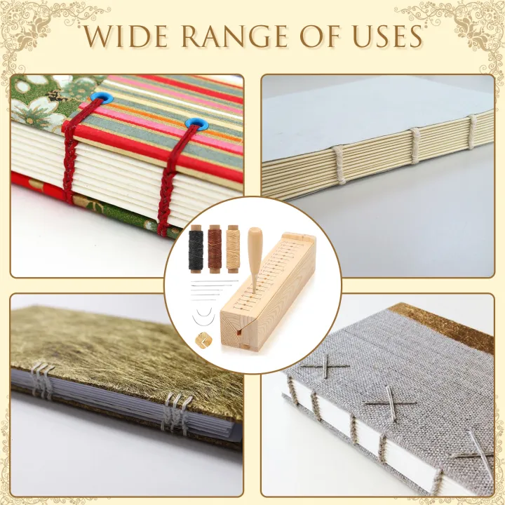 Wood Bookbinding Punching Cradle Portable Book Binding Cradle with Awl ...