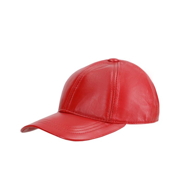 Red pure Sheep leather cap. (Unisex) | Daraz.pk