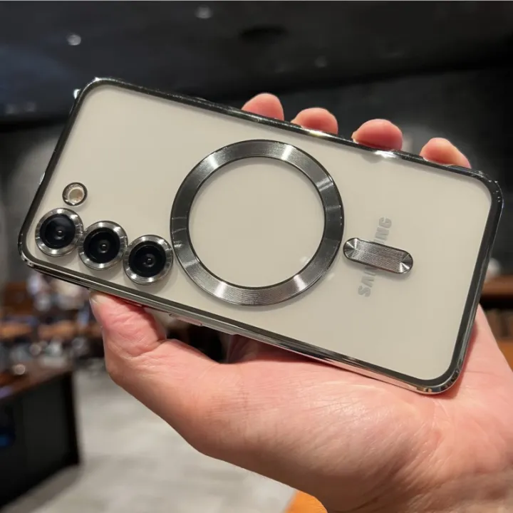 Luxury Plating For Magsafe Magnetic Case For Samsung S24 S23 S22 Ultra Plus S21 S20 FE Note 10 ...