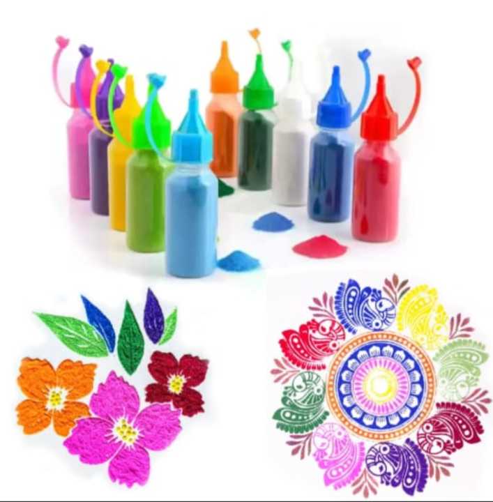 Beautiful Rangoli Making Sand colored Powders /Set of 10 Different ...