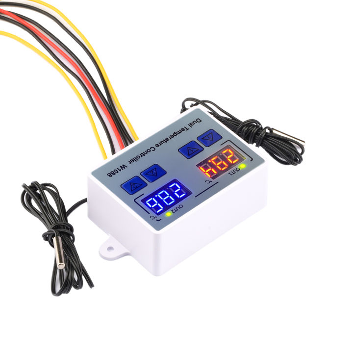 W1088 Dual LED Digital Temperature Sensor Meter Controller Electric ...