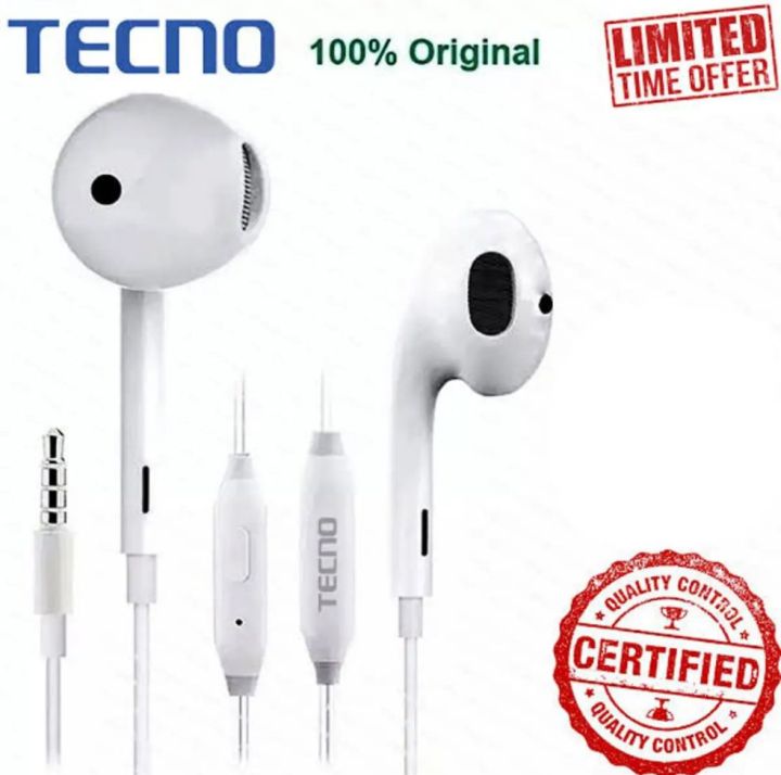Original Tecno Handsfree with Mic | Daraz.pk