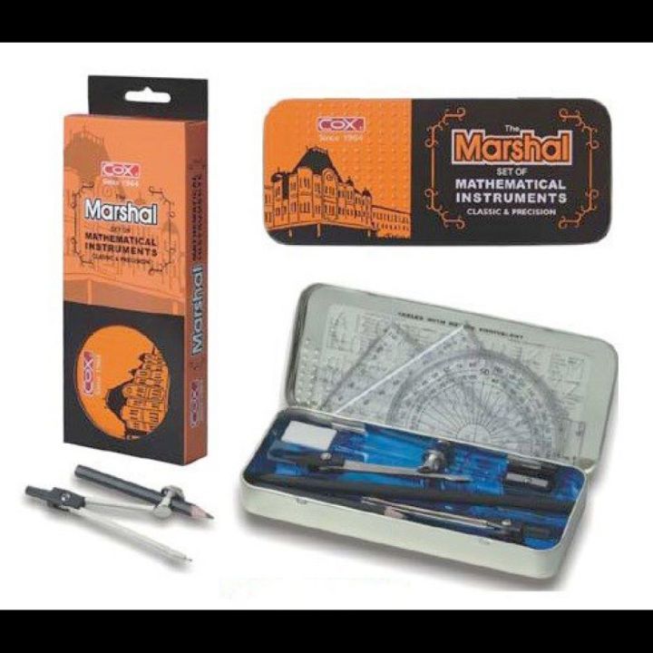 Marshal Geometric Tools Set of 7 Pieces (Ruler, Protractor, 2 Triangles ...