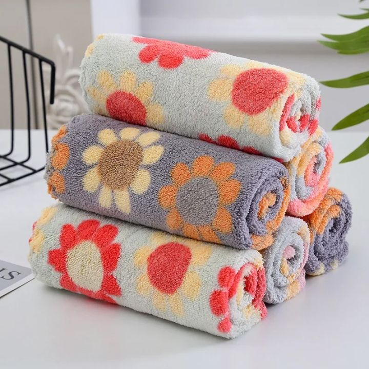 4Pcs Kitchen Cleaning Cloths Soft Absorbent Dishcloth Coral Fleece ...
