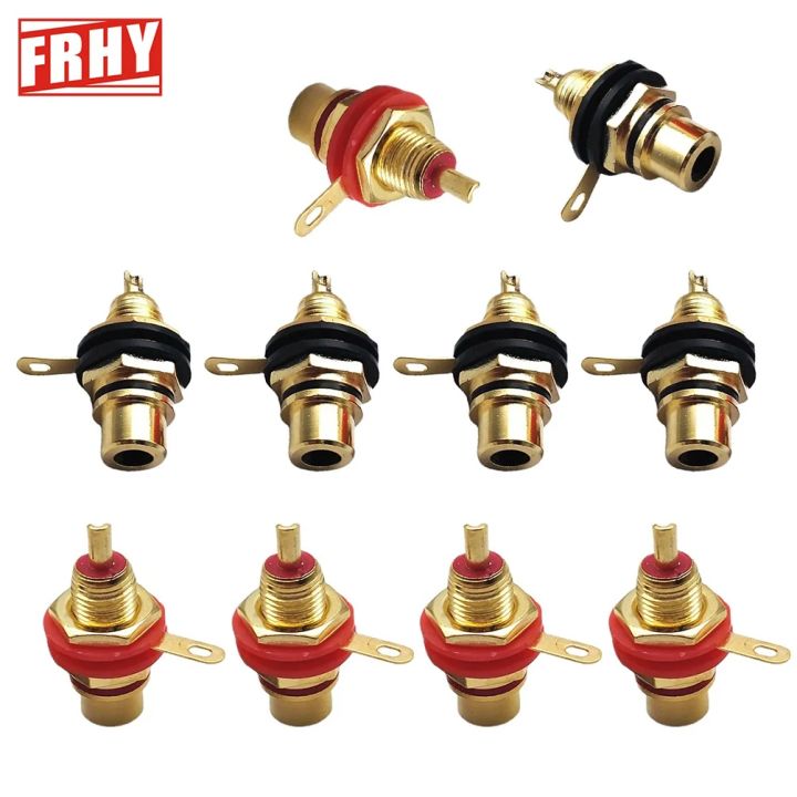 5 Pairs Red Black Solderable RCA Panel Mount Female Jacks - Chassis ...
