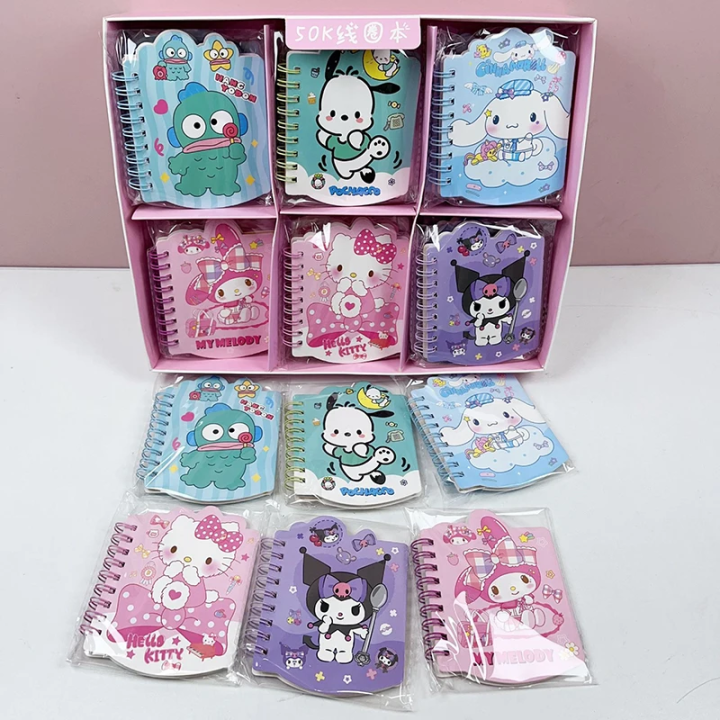 15/30pcs Sanrio Cute Notebook HelloKitty Kuromi HANGYODON Melody Daily ...