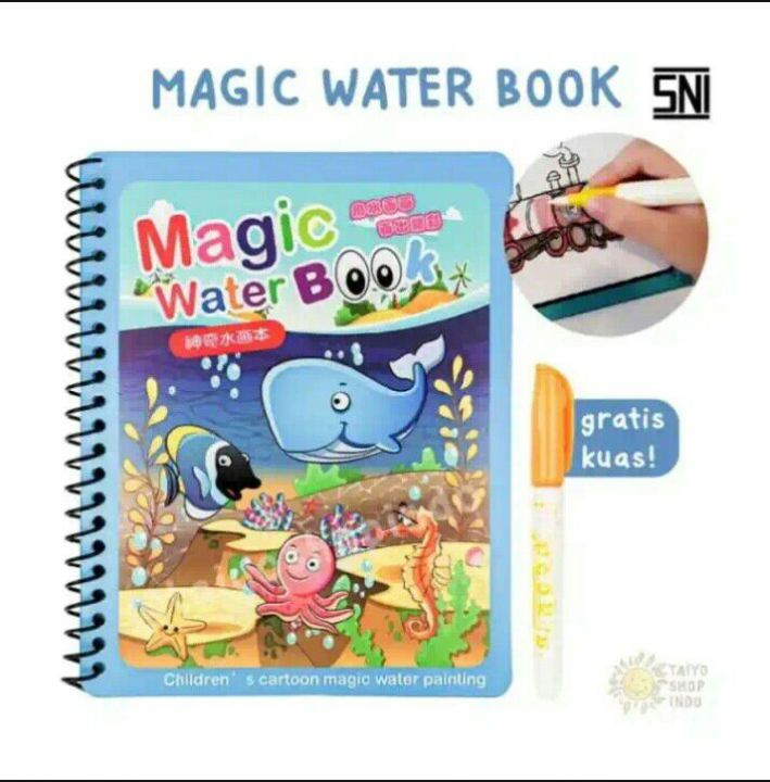Magic Water Book; Water Drawing Book, Magic book for kids. Reusable ...