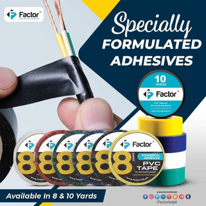 FACTOR PVC TAPE PVC Tape For electrical Insulation 8yeards available in ...