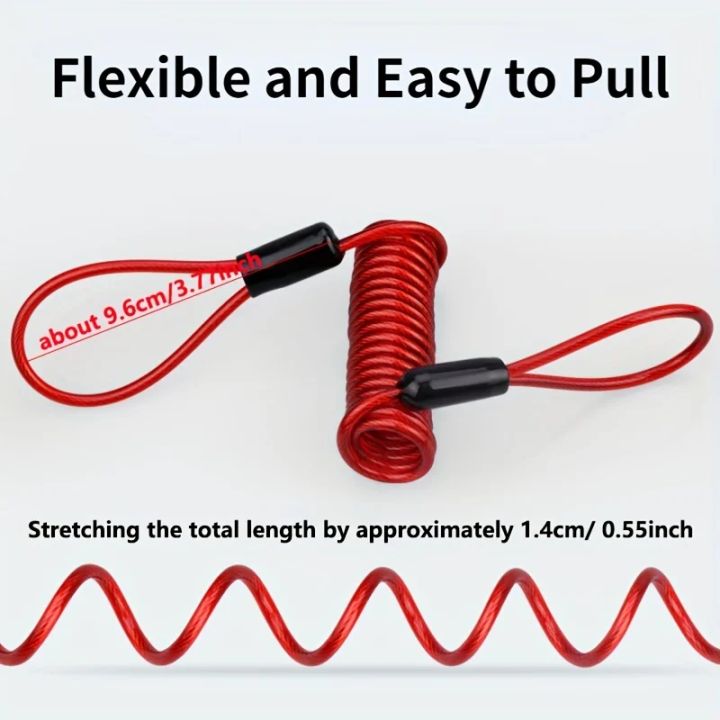 1.2m yellow disc lock reminder cable for anti-theft motorcycle wheel ...