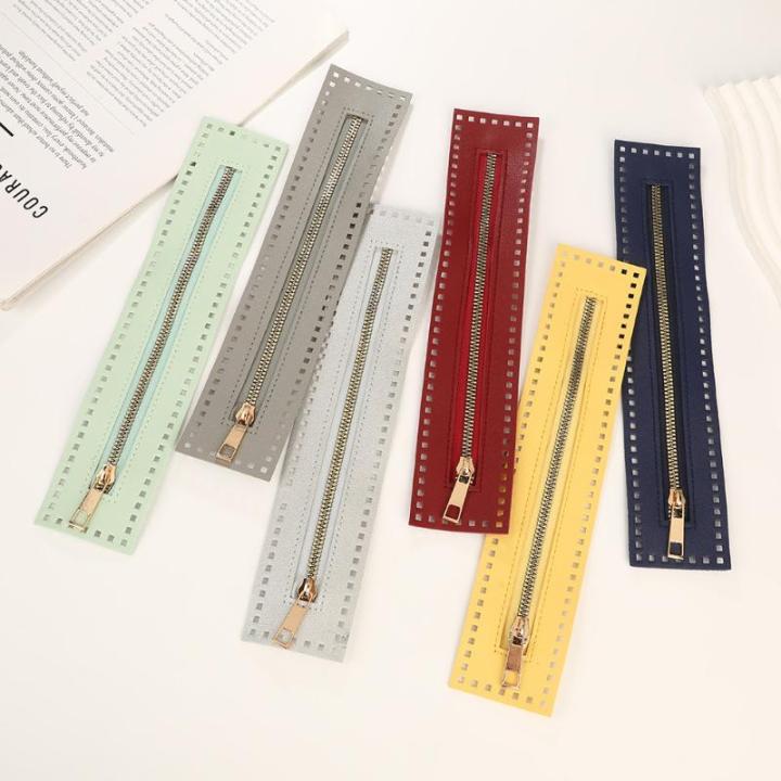 1Pcs 27cm Double Sided Leather Zipper Utility Handbag Leather Zipper ...