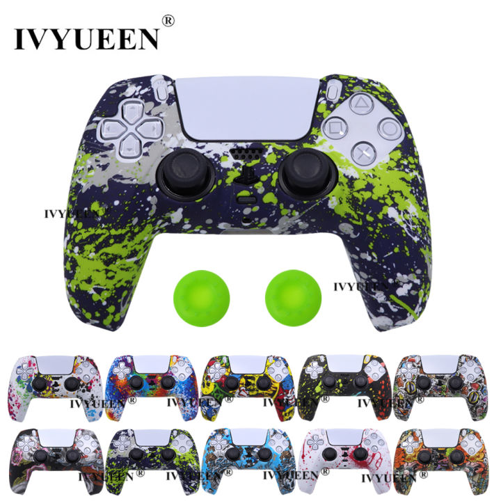IVYUEEN Water Transfer Printing Silicone Case for PlayStation 5 PS5 ...