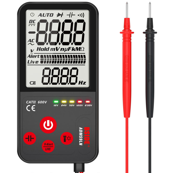 BSIDE Portable Digital Multimeter, AC & DC Voltage Detector Ohm ...