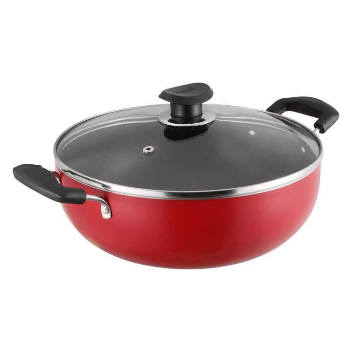 Non Stick 26 cm Deep Kadai with Steel Lid | Daraz.lk