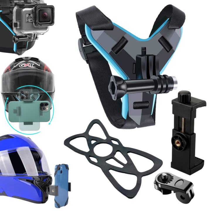 Motorcycle Helmet Phone Stand Mount Holder For GoPro Hero 12 10 9 8 7 ...