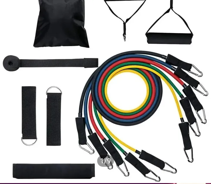 Resistance Bands Set, Sremy 5 Exercise Elastic Bands, Fitness Stretch ...
