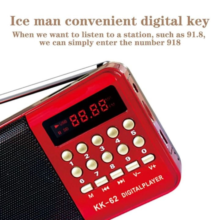 FM Radio Multifunction MP3 Full Band Radio Speaker LED Digital Display ...