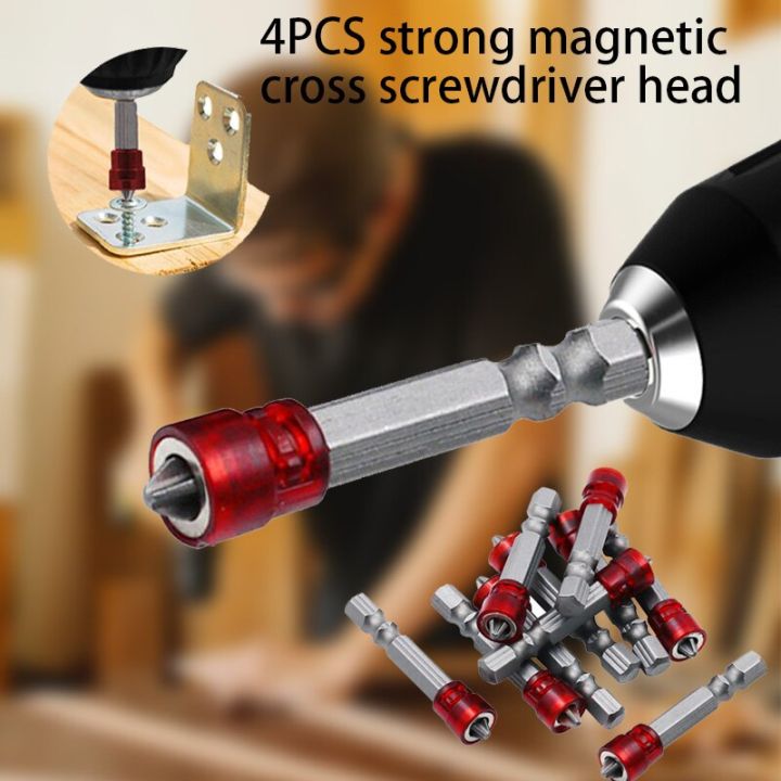 Electric Screwdriver Strong Magnetic Cross Drill Bit 4 Piece Manual ...