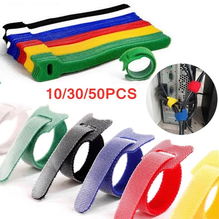 50PCS Releasable Cable Organizer Ties Nylon Strap Wire Management ...