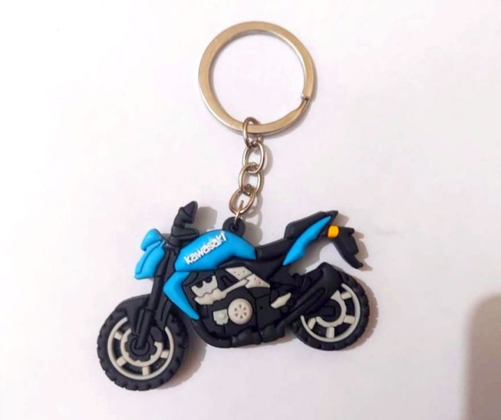 Creative trend motorcycle keychain double-sided silicon stereo ...