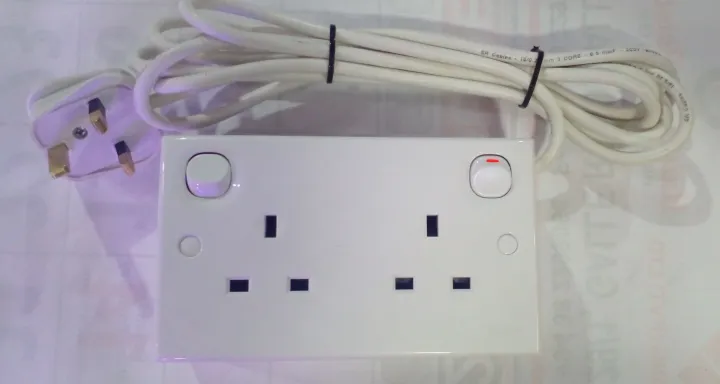 Heavy Duty Extension Cord - 3 Meter Wire Code Multi Plug - 13A Trailer ...