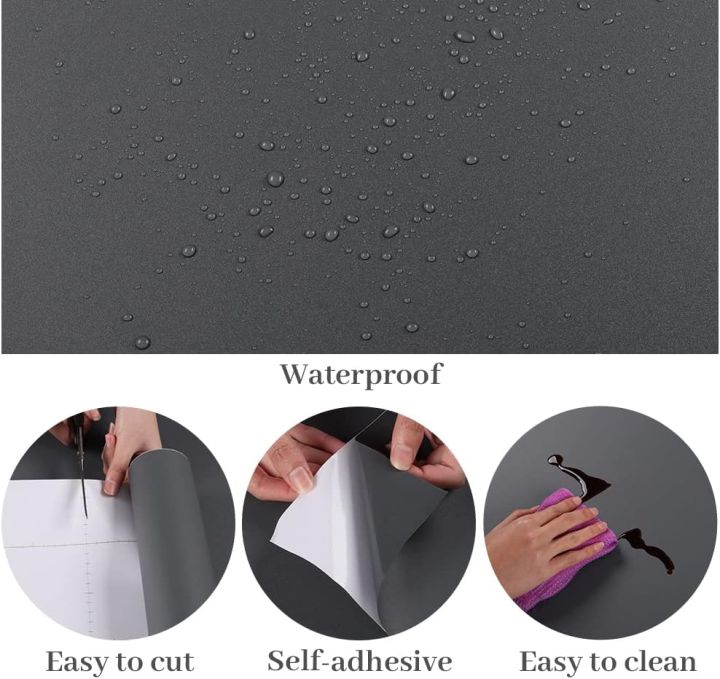 40CM Width Self-adhesive Film Black Matt Thickened Sticker Furniture ...