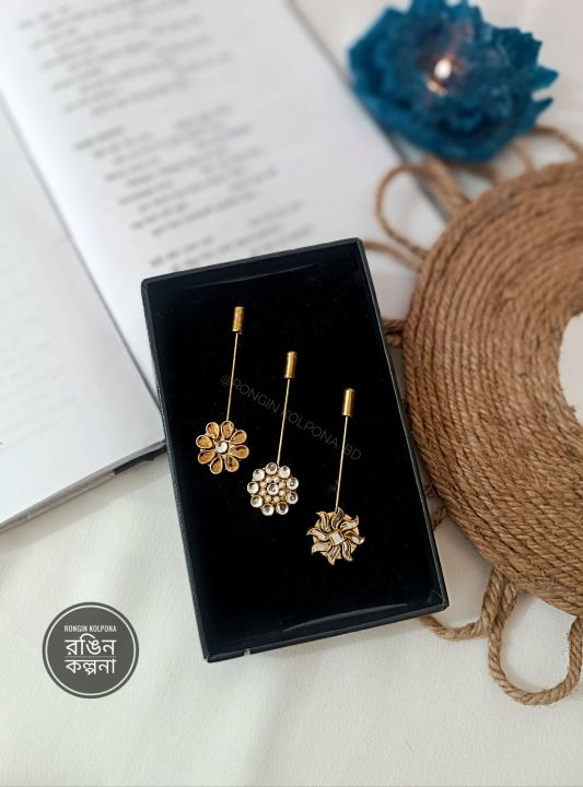 Hand made hijab pin. New Hijab pin collection 🫶 2pis | Daraz.com.bd