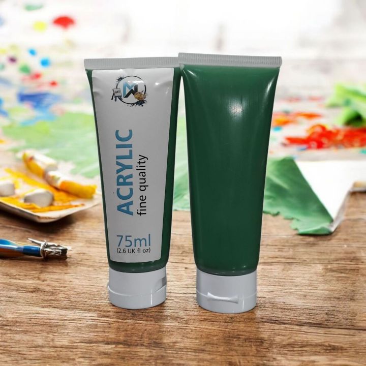 Premium Acrylic green Color Paint 75ml Tube – Professional Acrylic ...