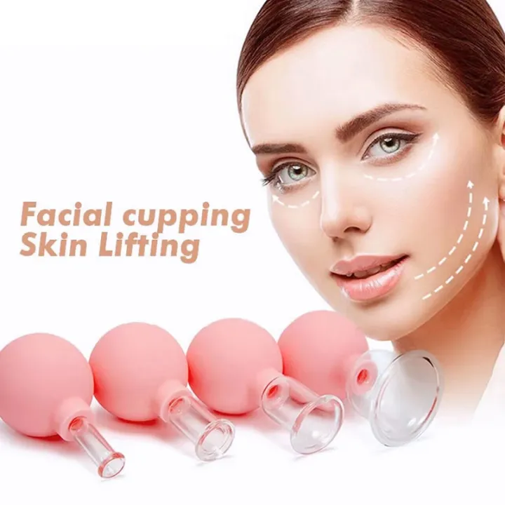 1PC Blue Pink Vacuum Cupping Cups PVC Head Glass Suction Body Massage ...