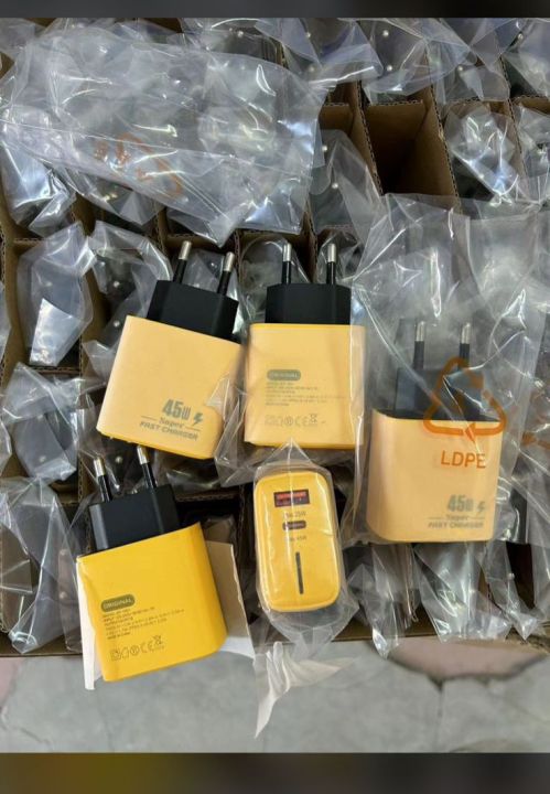 45W Fast Changing Adapter Yellow color Type C and Usb port | Daraz.pk