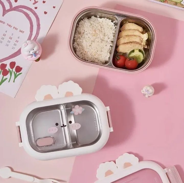 Rabbit design stainless steel lunch box for boys and girls | Daraz.pk