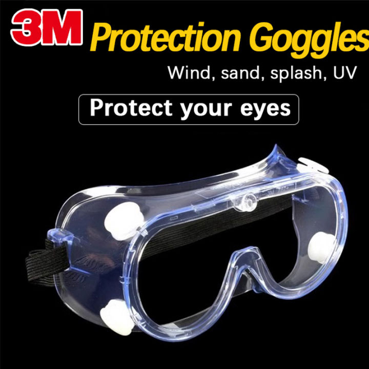 3M 1621】Eyeglasses Goggles Impact PC Chemical Splash Safety Personal ...