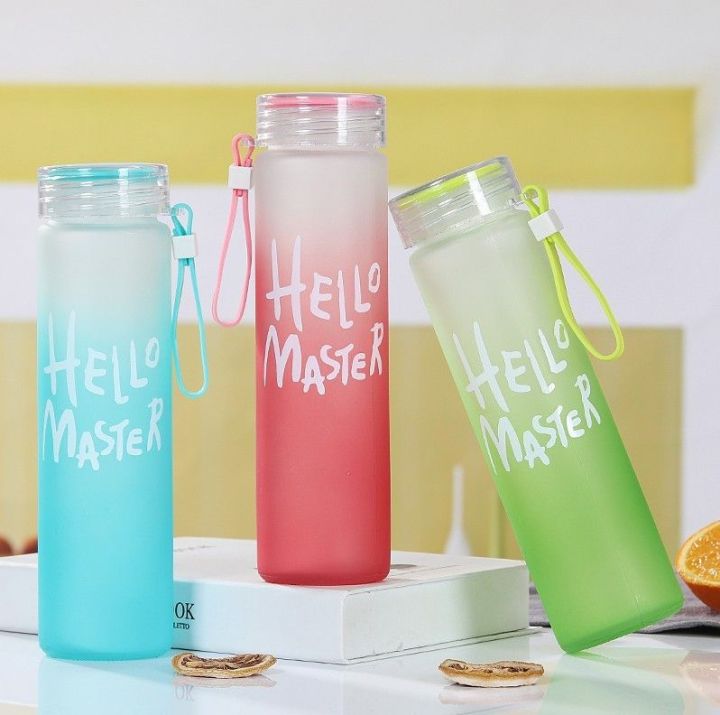 Hello Master Frosted Water Bottle (480 ml) Wide Mouth Colorful Water ...