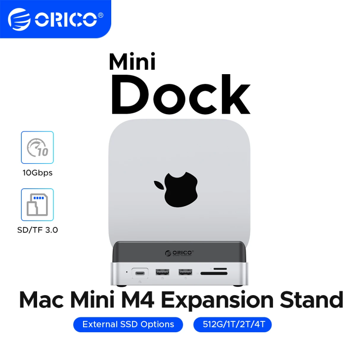 ORICO Storage Expansion Dock for Mac Mini M4&M4 Pro Stand USB3.2 Gen2 ...