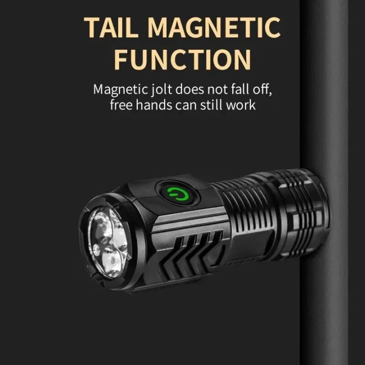 New Ultra Powerful Flashlight 3 Core LED Mini Tactical Flashlight USB ...