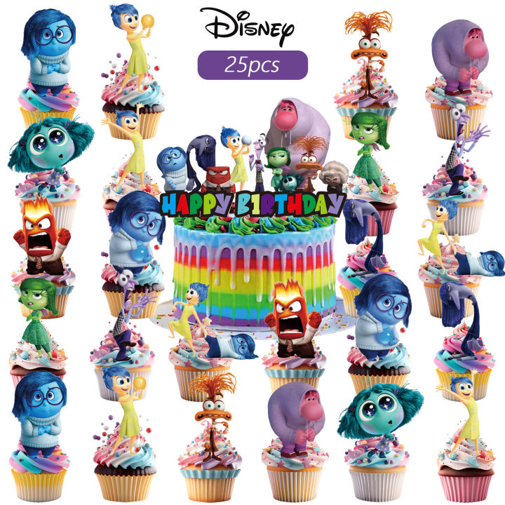 25pcs Disney Inside Out2 Cake Topper、Cupcake Toppers, Inside Out2 ...