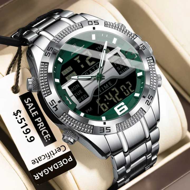 Poedagar 103 model Led Digital display Luxury Men Watch Sports Dual ...