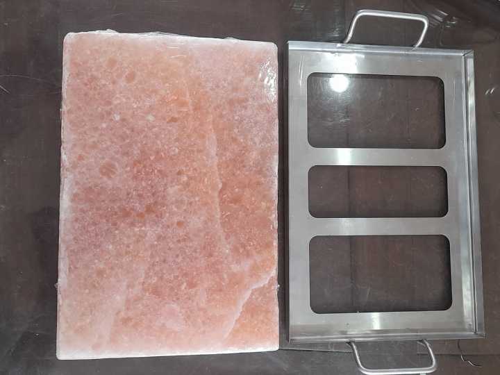 Himalayan pink salt cooking slabs with Frame. | Daraz.pk