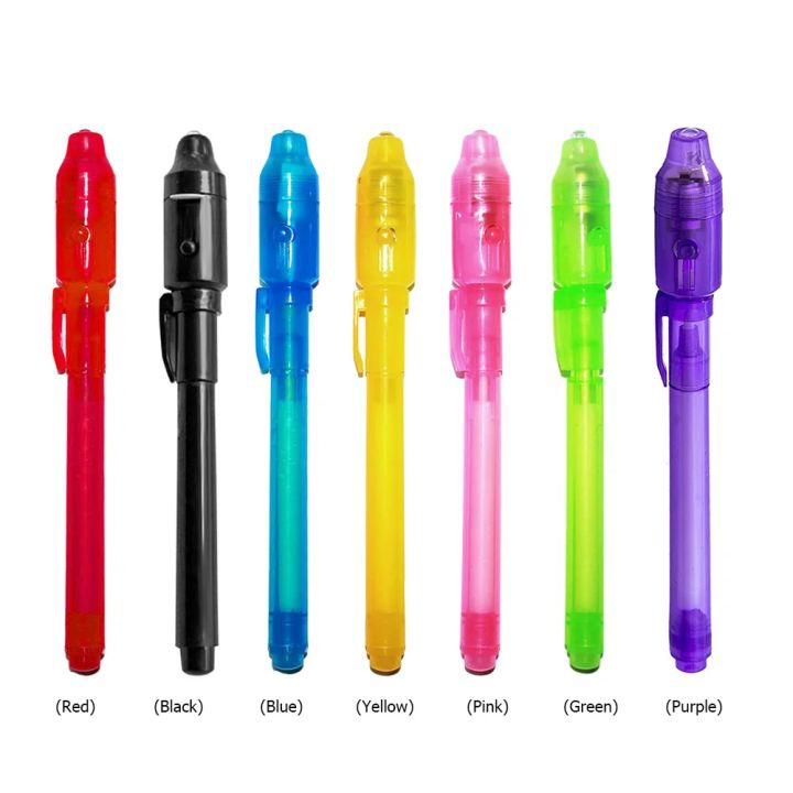 2 in 1 Luminous Light Invisible Ink Pen UV Check Money Drawing Magic ...