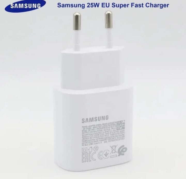 Samsung 25W Super Fast Charger USB PD Charger Adapter 2 Pin | Daraz.pk