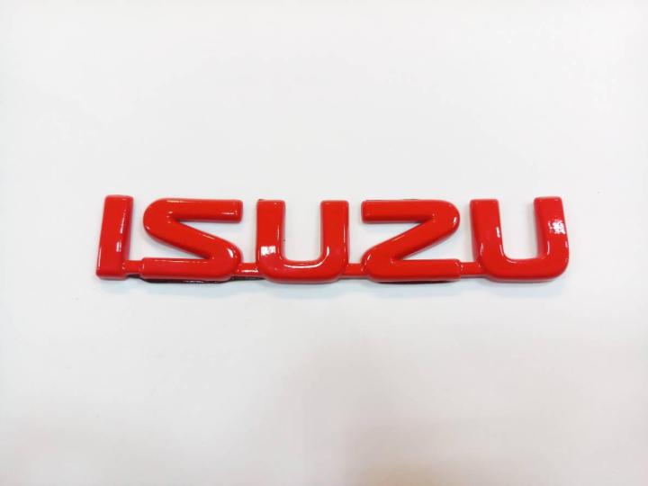 Isuzu red logo car sticker label with rear trunk 13.5 × 2.5cm (small ...