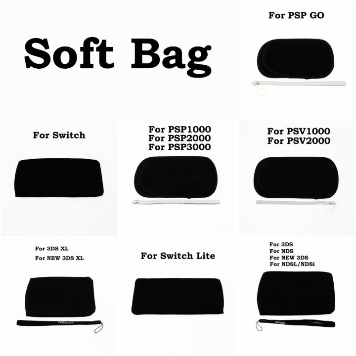 1piece Storage Protection Soft Bag With Drawstring For New 3DS XL LL PSV PSP GO 1000 2000 3000 ...
