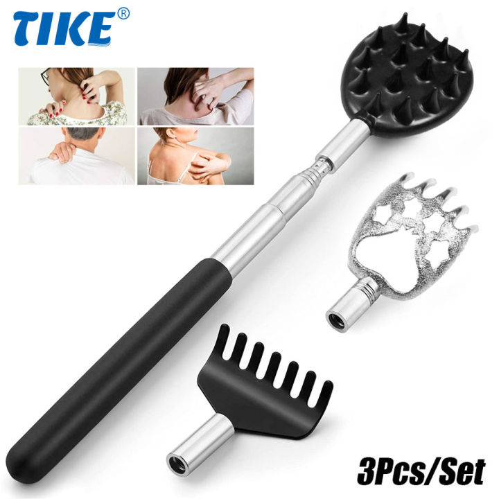 Telescoping Back Scratcher with 3 Pcs Detachable Scratching Heads, Back ...