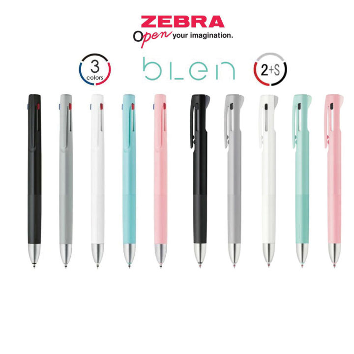 Zebra blen 2S 3S two color ballpoint pen in one stick with 0.5 and 0 ...